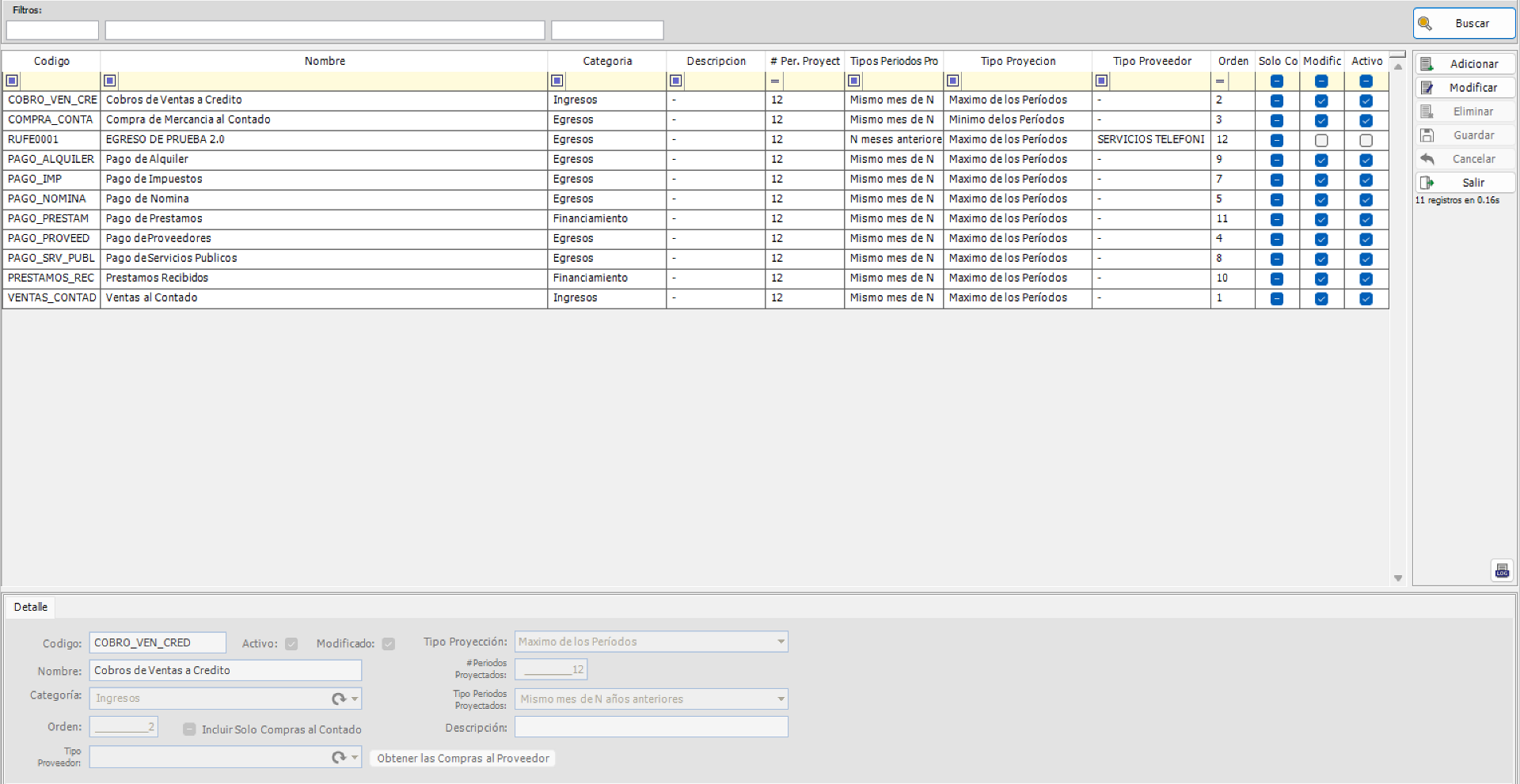 Rubros Flujo de Efectivo - Brilo ERP Docs